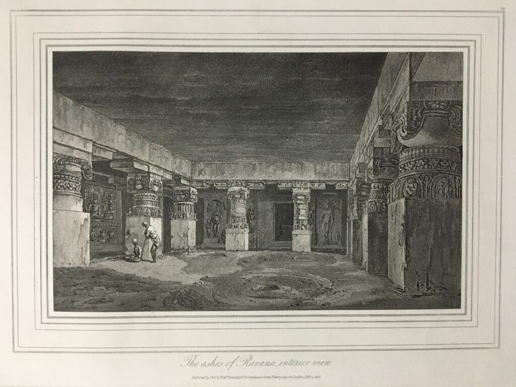 The Ashes of Ravana Interior View By Thomas and William Daniell. 1816.